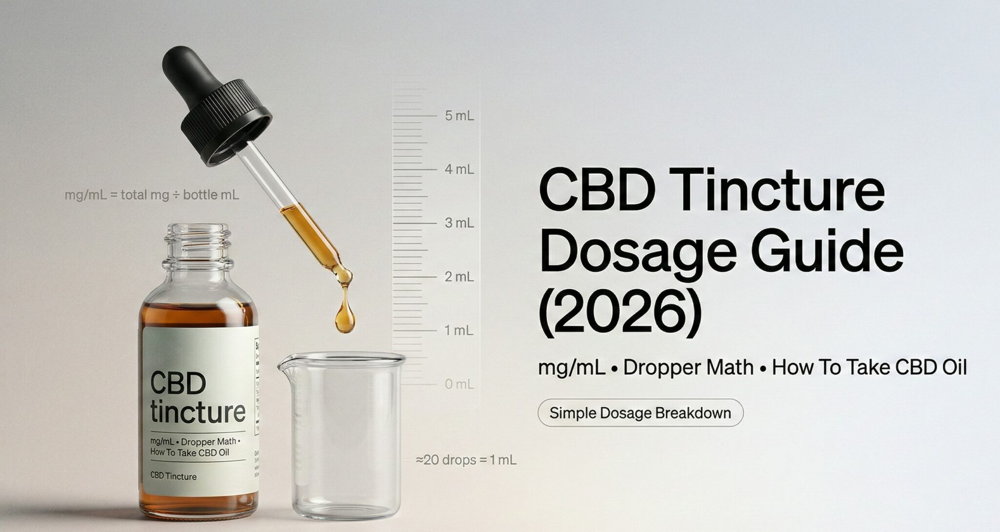 CBD Tincture Dosage Guide 2026: mg/mL + Dropper Math